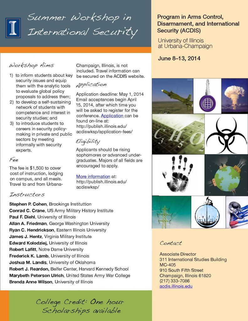 2014 International Security Summer Workshop | ACDIS | Arms Control ...