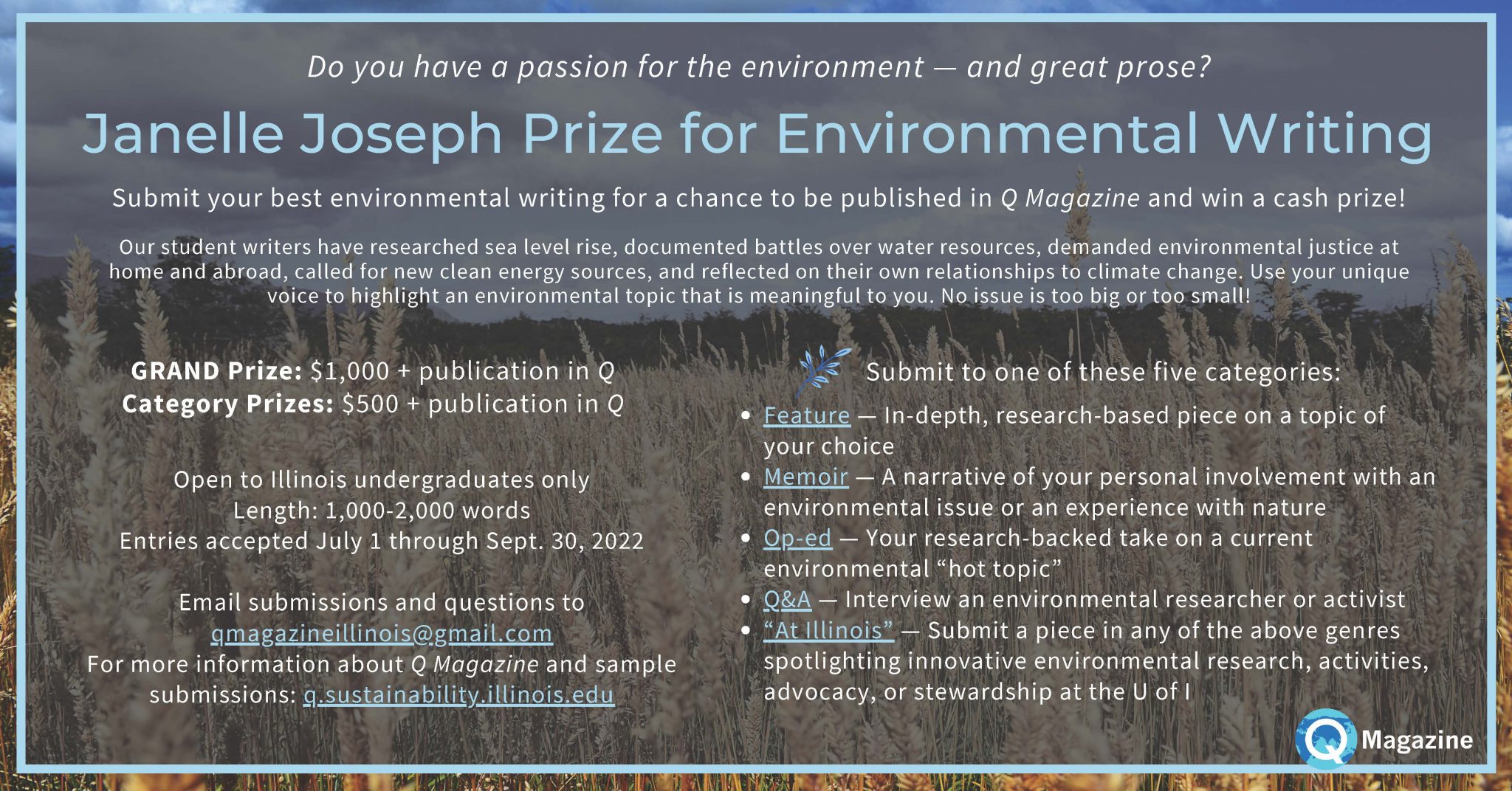 2022 Q Magazine writing contest