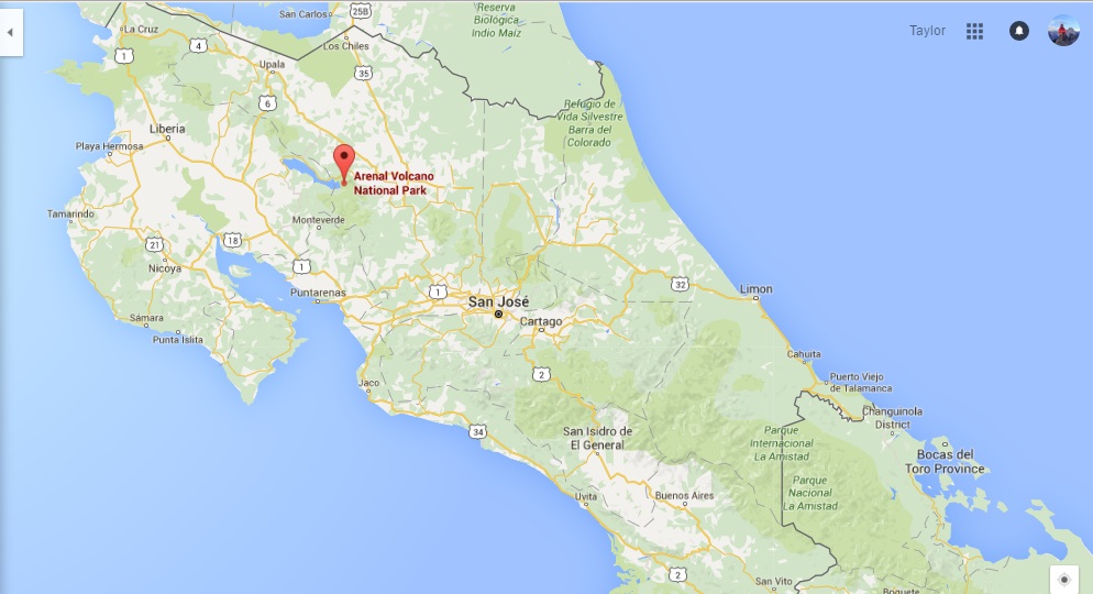Arenal Costa Rica Map