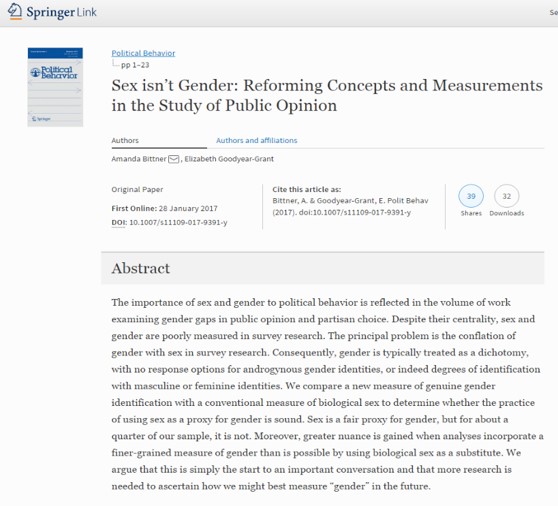 How measuring gender rather than sex informs opinions | Introduction to ...