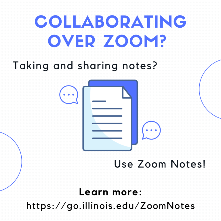 Tech Tip: Zoom Notes – iSchool Help Desk