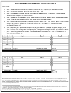 Proportional allocation worksheet for asset purchases in Intermediate ...