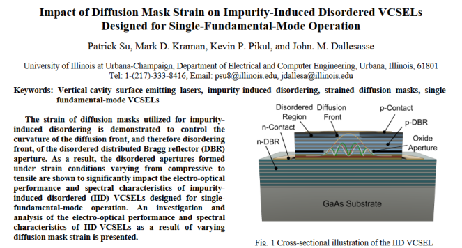 Impact of Diffusion Mask Strain on Impurity-Induced Disordered VCSELs ...