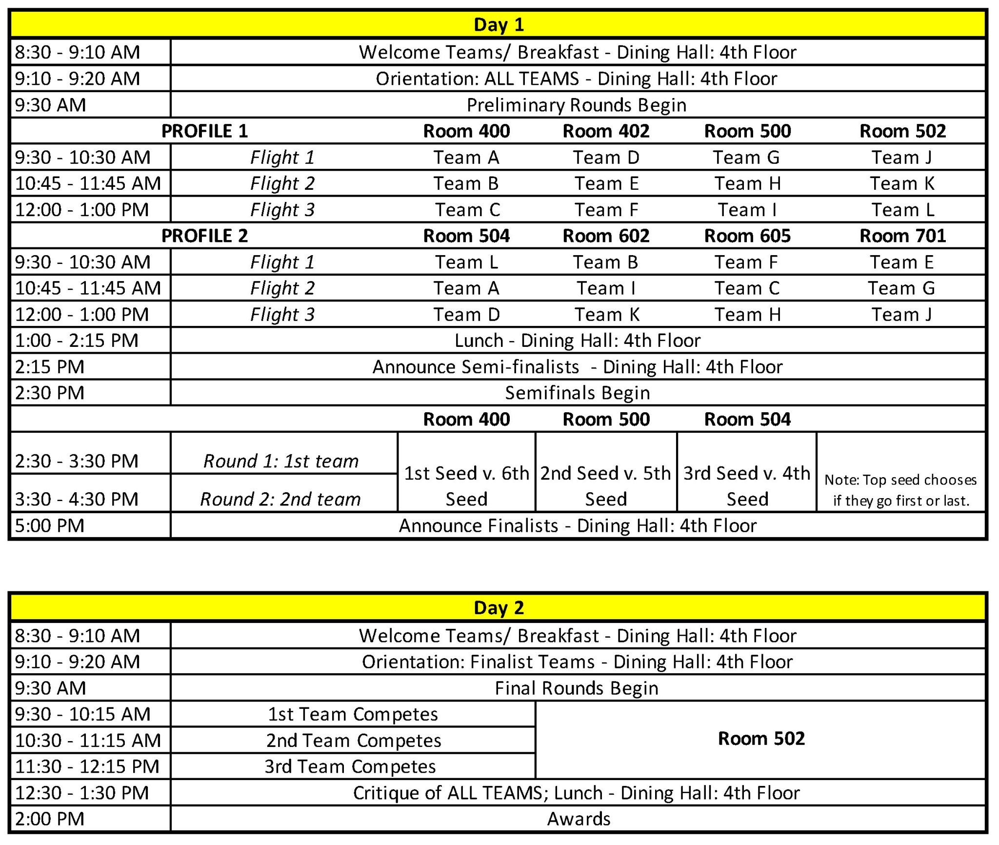 Reg’l Schedule – ABA Client Counseling Competition