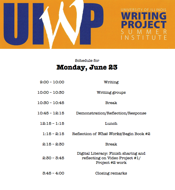 Monday, June 23 | University of Illinois Writing Project - University ...