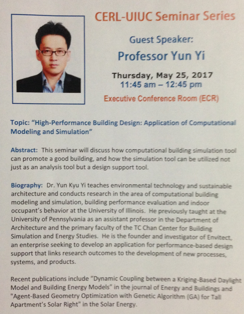 CERL(Construction Engineering Research Laboratory) – UIUC Seminar | YUN ...